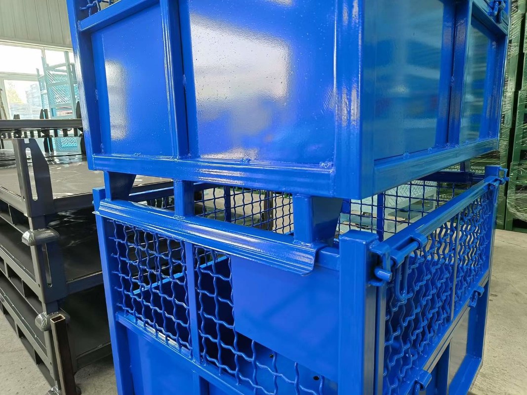 Secure Locking System Collapsible Pallet Cage / Pallet Cages Galvanized ...