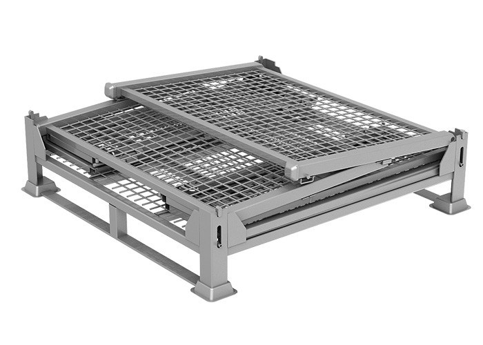 Collapsible Stillage Wire Mesh Pallet Cage Container 1T For Warehouse