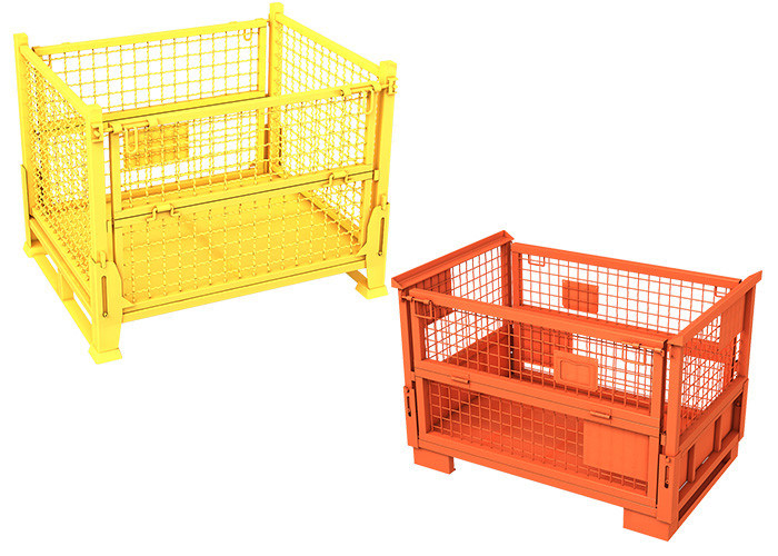 Collapsible Stillage Wire Mesh Pallet Cage Container 1T For Warehouse