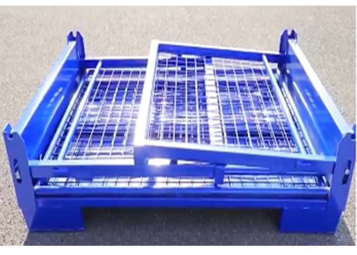 Metal Mesh Collapsible Pallet Cage Stillage Container 1000kg