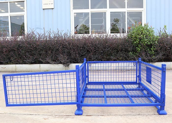 Wire Metal Cages And Pallets Lockable Stillage With Detachable Doors