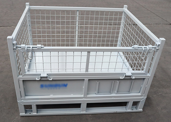 Self Locking Wire Mesh Pallet Cage Storage Boxes Rigid Stillage