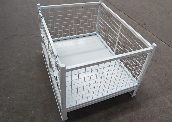 Self Locking Wire Mesh Pallet Cage Storage Boxes Rigid Stillage