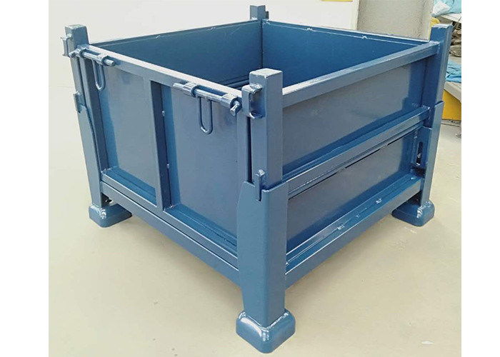 800Kg 4 Sided Steel Metal Pallet Cage Box For Waste Material