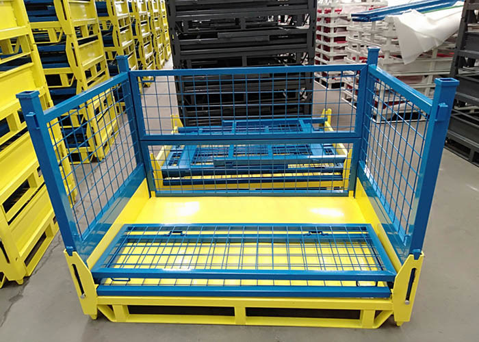 Warehouse Q235 Wire Mesh Pallet Cage Heavy Duty For Lifting