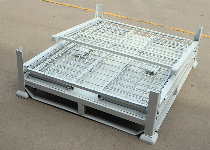 Stackable White Stillage Steel Pallet Cage For Gas Bottle Logistics