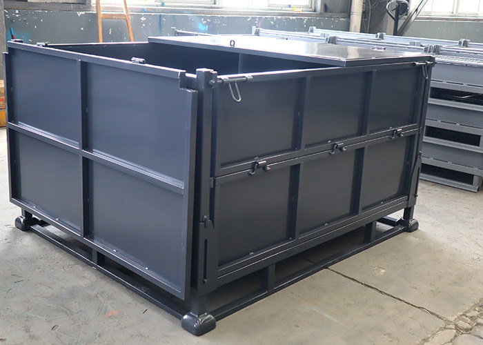 Detachable Steel Stillage Cage Bulk Pallet Containers With Lid