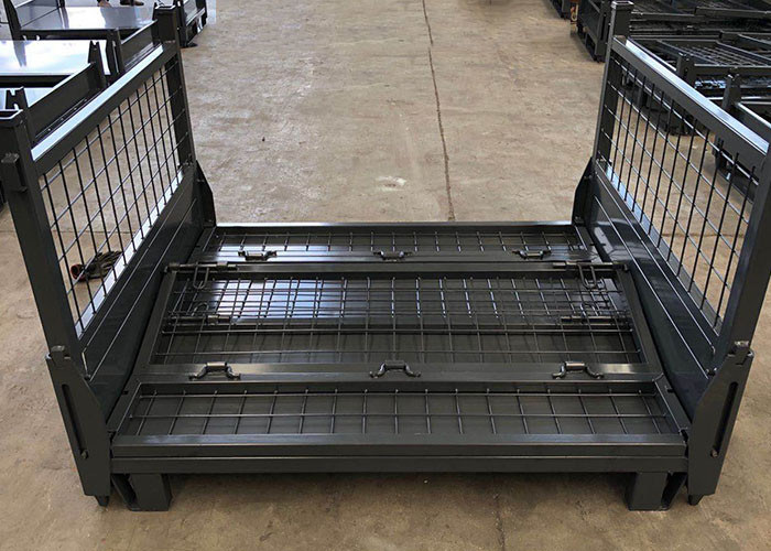 Foldable Collapsible Pallet Cage Stillage For Warehouse Logistics Turnover