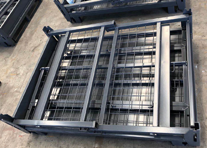 Foldable Collapsible Pallet Cage Stillage For Warehouse Logistics Turnover