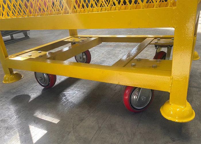 Rigid Mesh Stackable Steel Stillages Warehouse Cage Trolley With Wheels