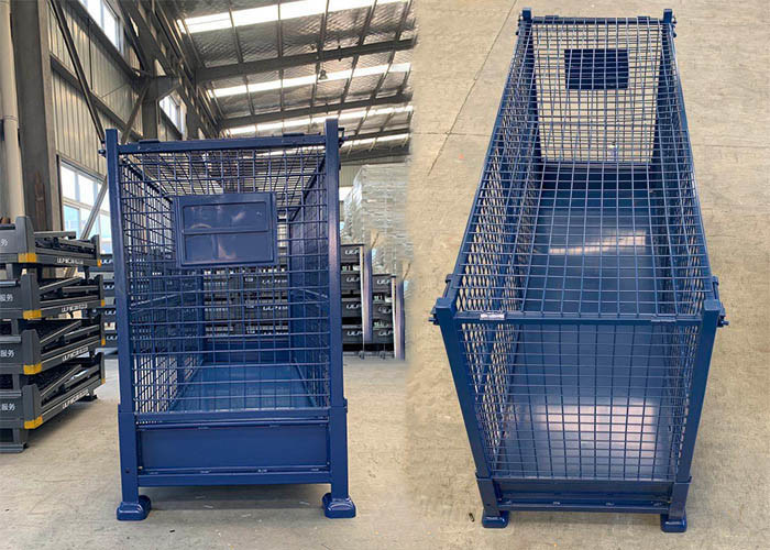 Extended Stillage Lockable Pallet Cages For Lifting Full Wire Mesh 3000Kg