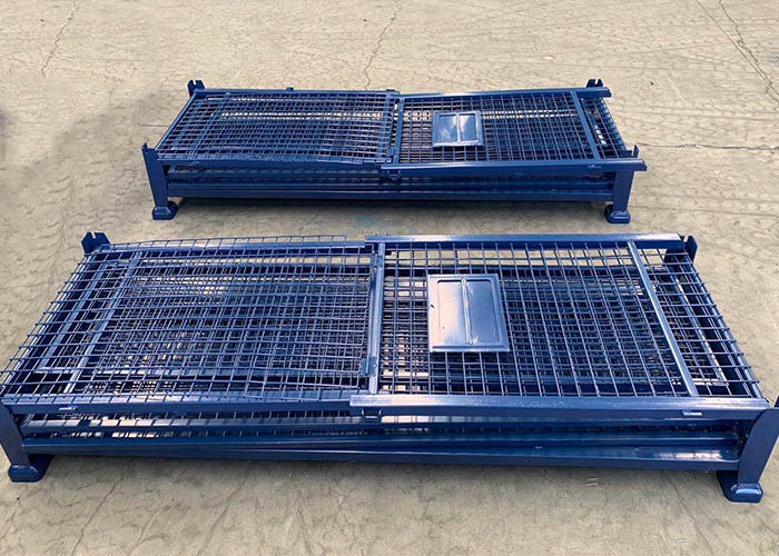 Extended Stillage Lockable Pallet Cages For Lifting Full Wire Mesh 3000Kg