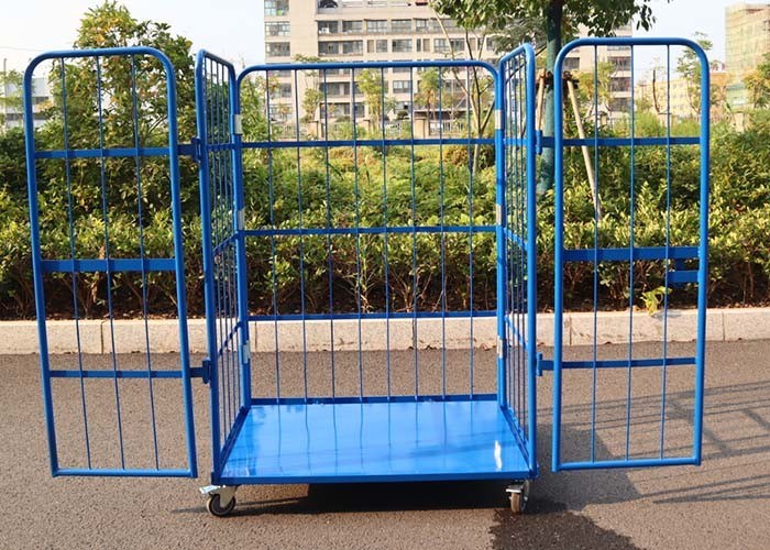 Lockable Mobile Storage Roll Cage Pallets Trolley Full Security