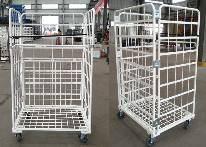 Folding Nestable Roll Cage Container Wire Mesh Security Roll Pallet ...