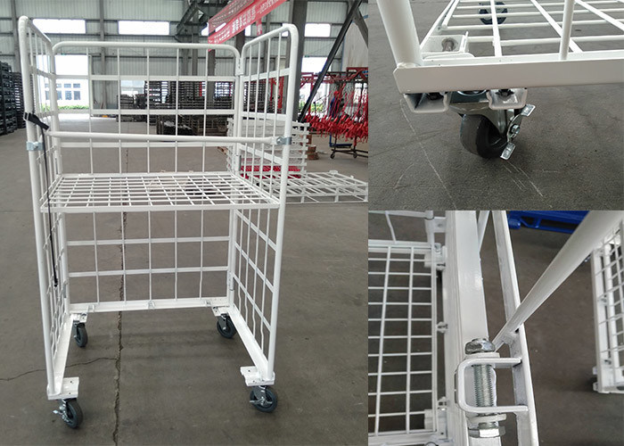 Folding Nestable Roll Cage Container Wire Mesh Security Roll Pallet ...