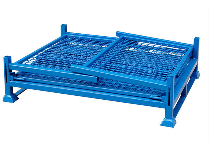 OEM Folding Empty Mesh Stillages For Lifting 1500Kg Powder Coated Finish