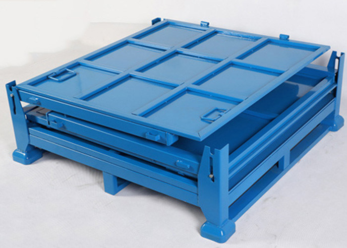 1500Kg Heavy Duty Metal Pallet Cage Collapsible Stillage Bins OEM