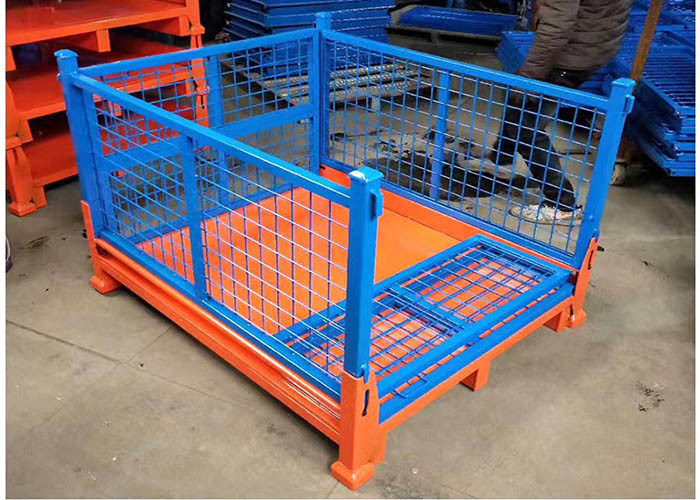 Foldable Brick Pallet Lifting Cage Stillages And Cages For Transportation