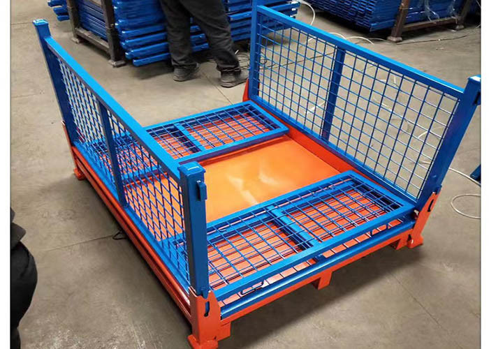 Foldable Brick Pallet Lifting Cage Stillages And Cages For Transportation