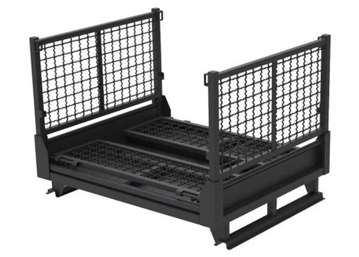 Lockable Pallet Storage Cage Woven Wire Mesh Inter Stackable