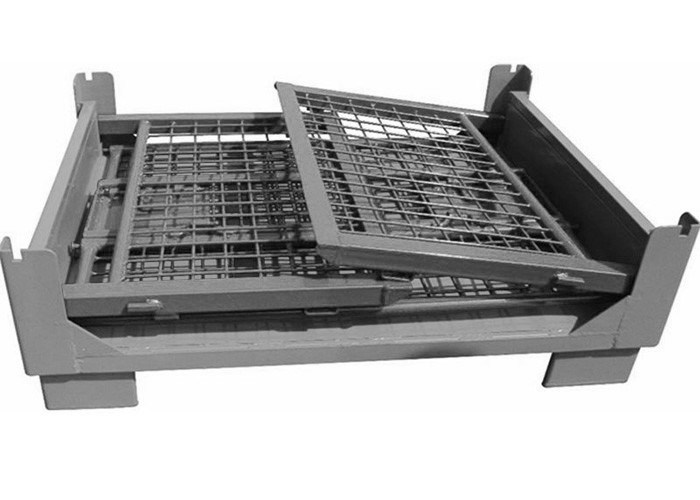 Industrial Mesh Collapsible Pallet Cage Brick Pallet Lifting Cage Four ...