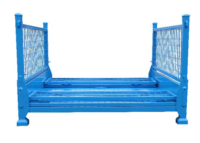 Foldable Wire Mesh Pallet Cage Stackable Stillage With 1500kg Load