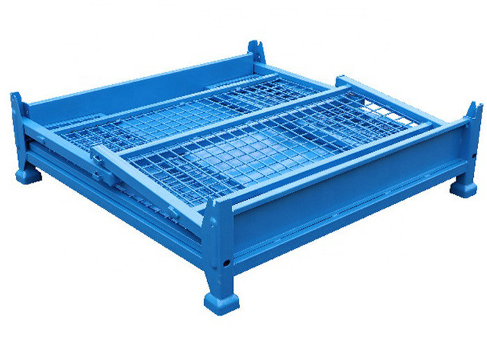 Foldable Wire Mesh Pallet Cage Stackable Stillage With 1500kg Load