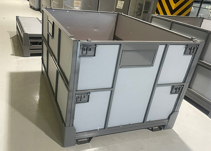 Warehouse Logistics Metal Pallet Cage With Wheels For Convenient ...