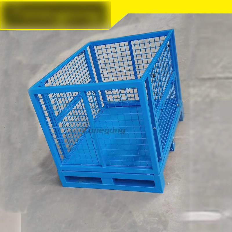 1000Kg White Metal Pallet Cage Warehouse Stillages Trolley With Wheels
