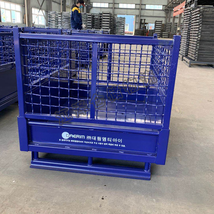 Steel Stillage Pallet Cage With Custom Color Wheels - 1000mm 800mm Depth