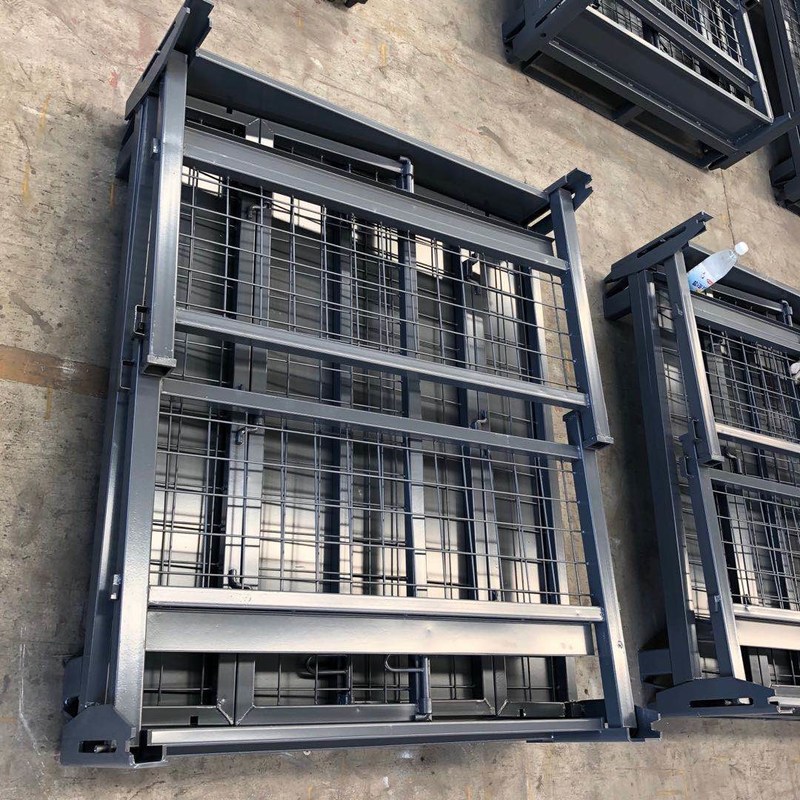 Steel Fold Stack Move Pallet Cage Custom Color 1000-2000kg Load Bearing ...