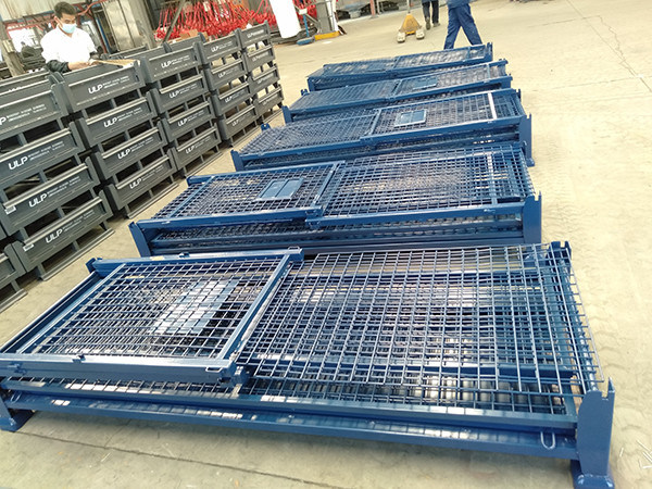 Customized Padlock Locking System Collapsible Stillage Cage For Logistics