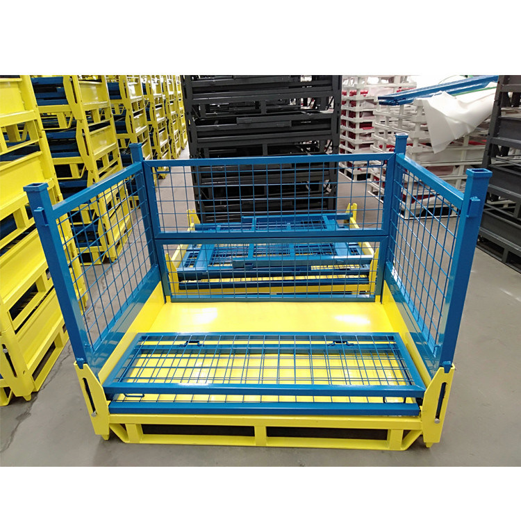 Heavy Duty Wire Mesh Pallet Cage Collapsible Stackable Storage Container