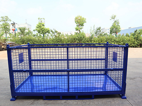 Foldable Wire Mesh Pallet Cage 1200*1000*900mm Size Load Capacity 1000kg