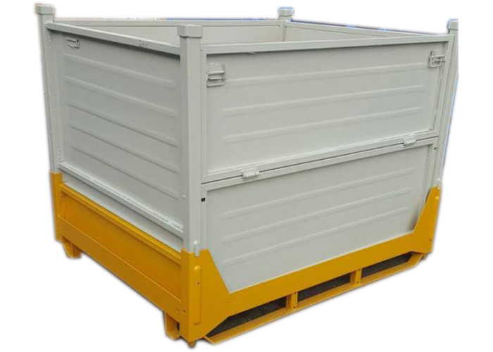 Stacking Corrugated Steel Containers Pallet Box Storage Bins 1200kg