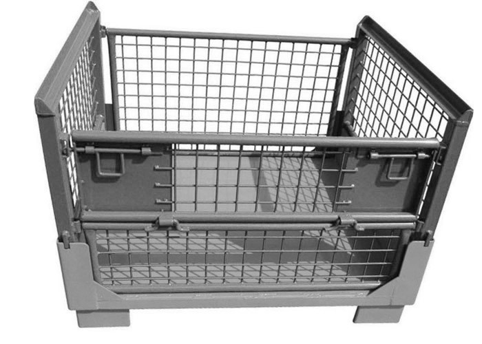 Industrial Mesh Collapsible Pallet Cage Brick Pallet Lifting Cage Four ...