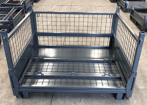 Foldable Collapsible Pallet Cage Stillage For Warehouse Logistics Turnover