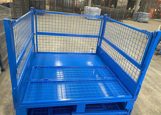 Warehouse Stillage Collapsible Pallet Cage For Lifting Steel Mesh