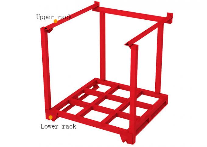 Warehouse Stackable Steel Nestainer Storage Racks Pallet With Sheet Base