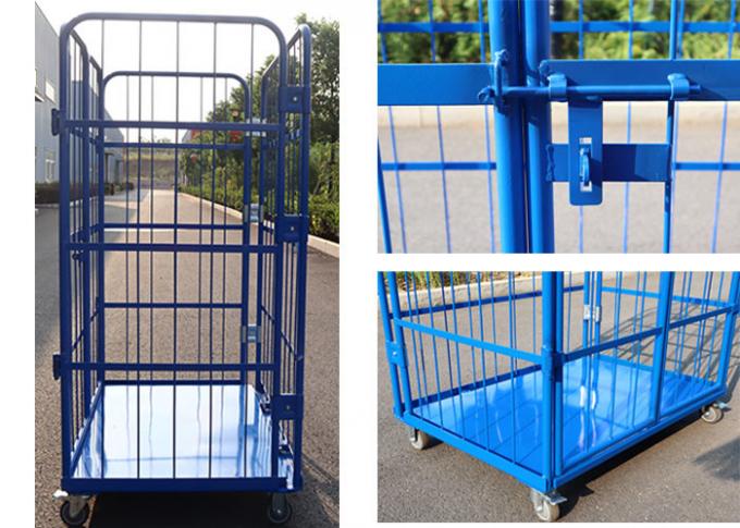 Lockable Mobile Storage Roll Cage Pallets Trolley Full Security