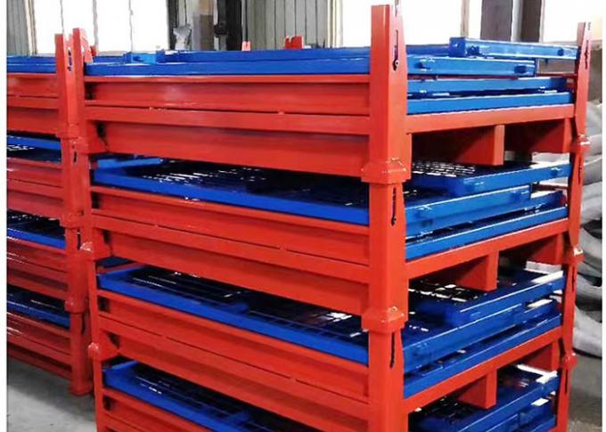 Collapsible Pallet Rack Cage Lockable Stillage For Warehouse Storage