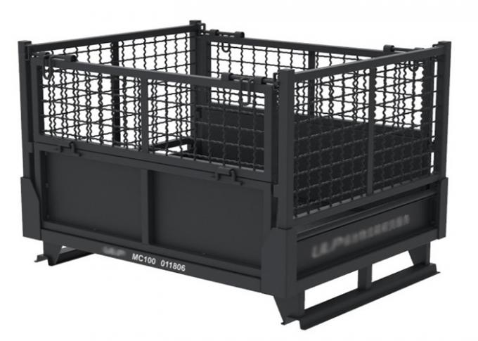 Lockable Pallet Storage Cage Woven Wire Mesh Inter Stackable
